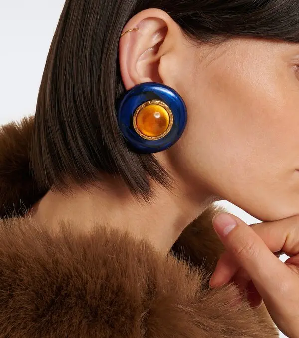 Saint Laurent Embellished Clip-on Earrings