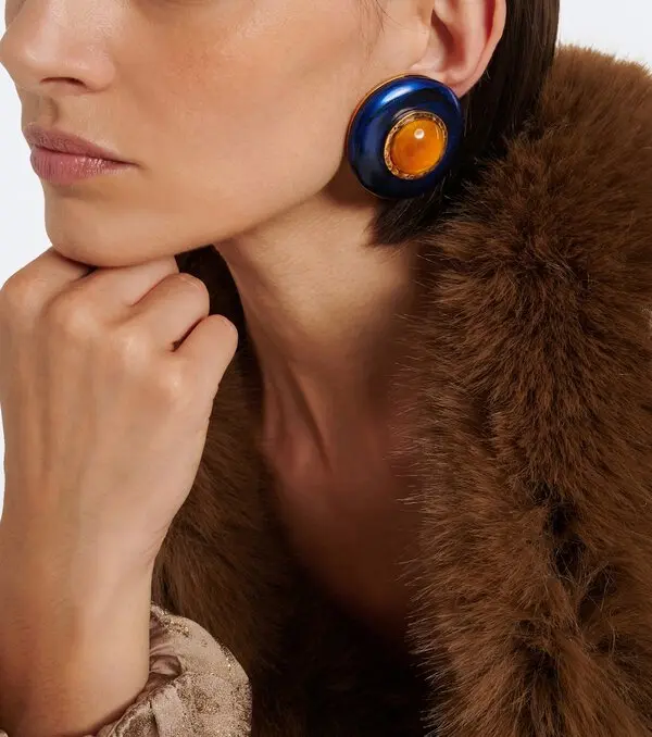 Saint Laurent Embellished Clip-on Earrings