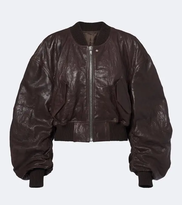 Rick Owens Secchia Leather Bomber Jacket
