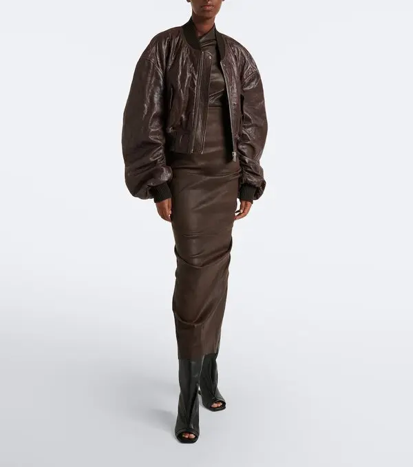 Rick Owens Secchia Leather Bomber Jacket