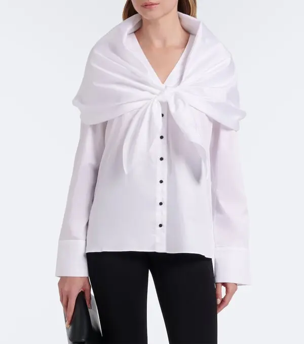 Tove Nia Cotton Poplin Shirt With Draped Shawl Detail