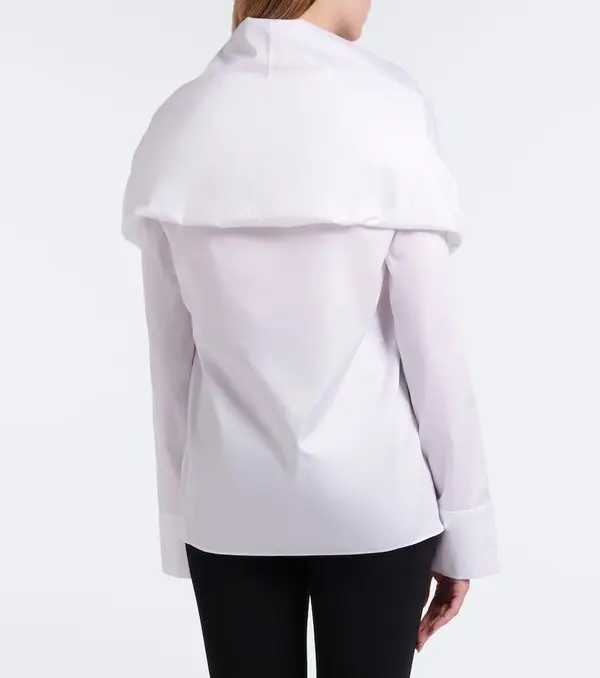Tove Nia Cotton Poplin Shirt With Draped Shawl Detail