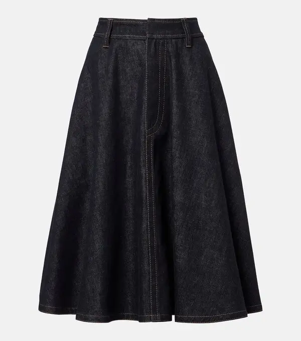 Brunello Cucinelli Denim Midi Skirt