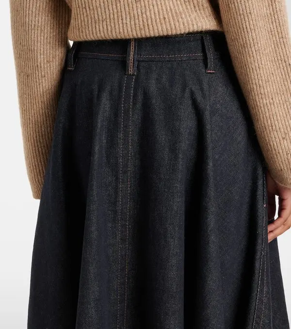 Brunello Cucinelli Denim Midi Skirt
