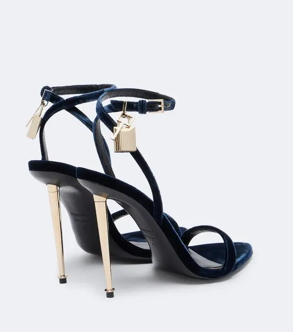 TOM FORD Padlock Velvet Sandals