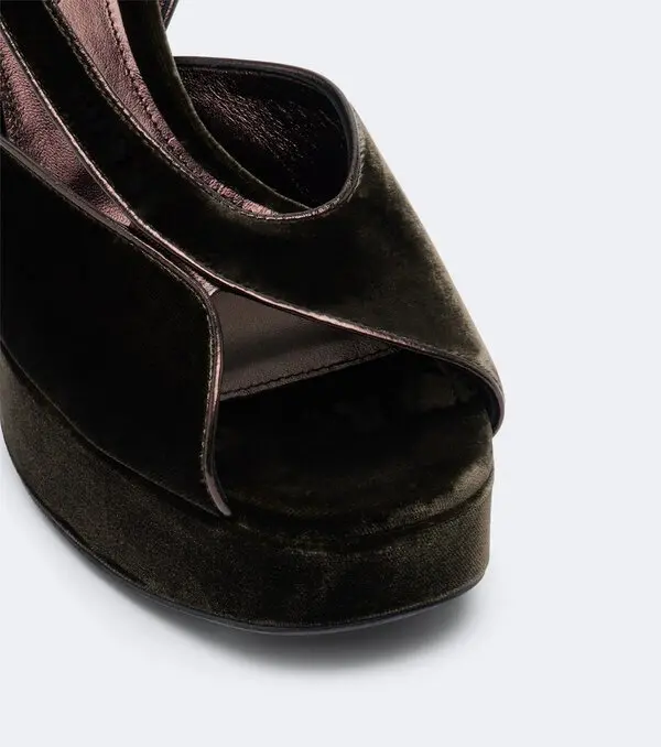 Etro Velvet Platform Sandals