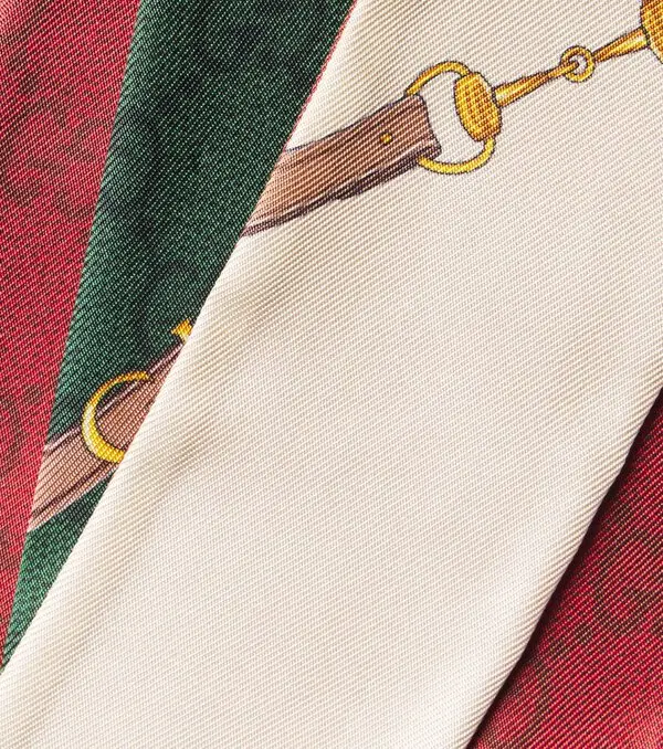 Gucci Gg Horsebit Silk Twill Scarf
