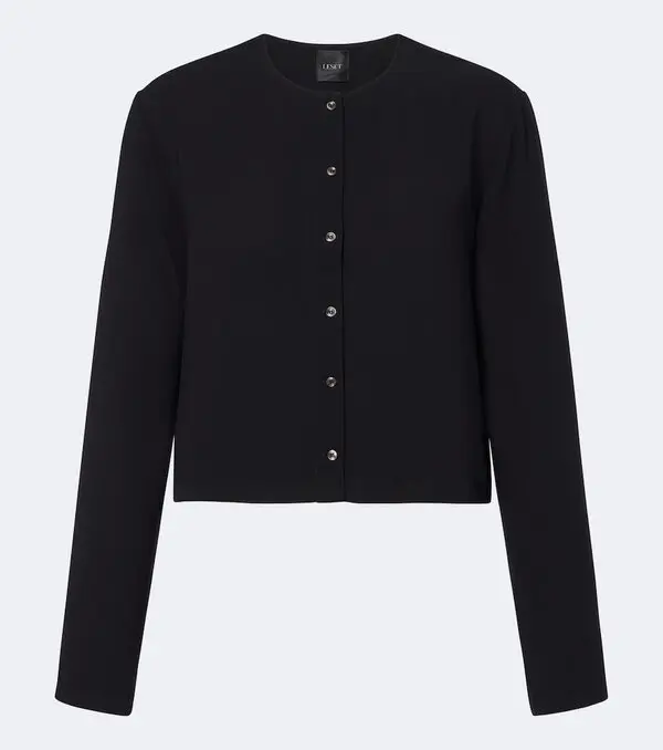 LESET Ari Cropped Cardigan - Black
