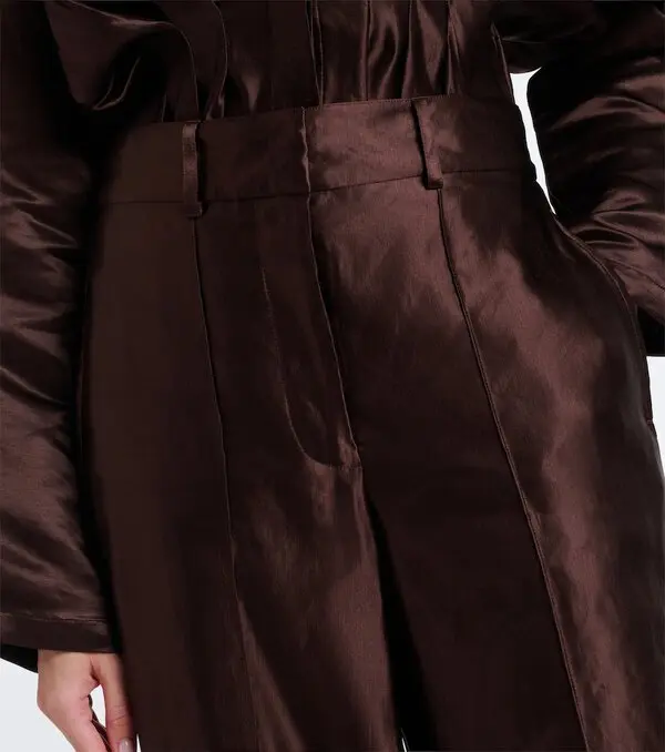 JOSEPH Linen And Silk Wide-leg Trousers