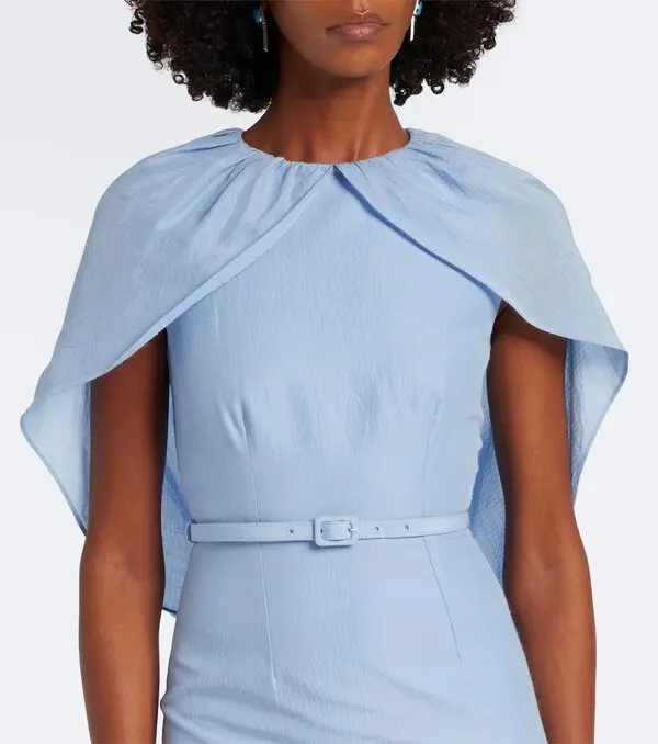 Roland Mouret Belted Caped Midi Dress