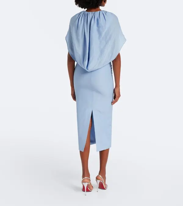Roland Mouret Belted Caped Midi Dress