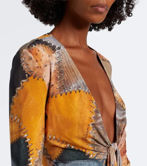 Roberto Cavalli Trompe L’oil Flared Jumpsuit