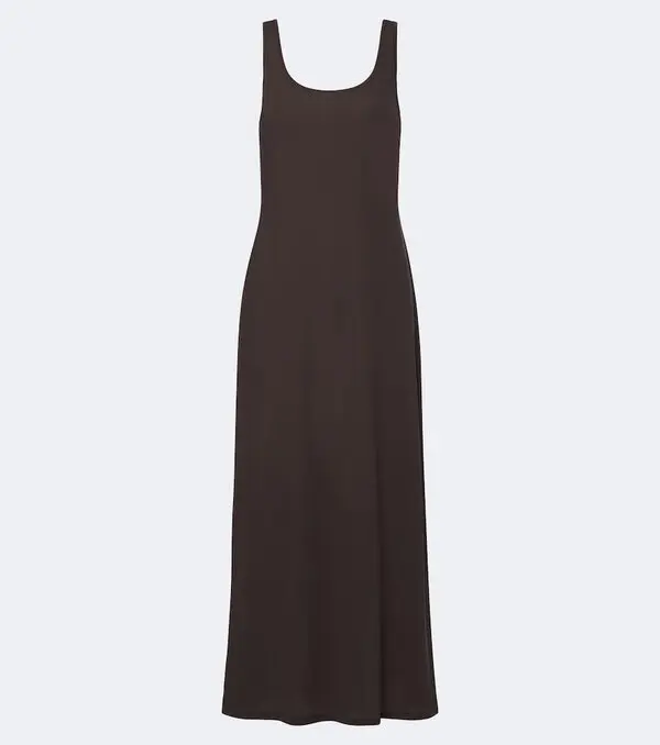 LESET Milo Cotton Maxi Dress - Brown