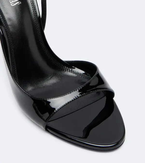 Paris Texas Lidia Patent Leather Slingback Sandals - Black