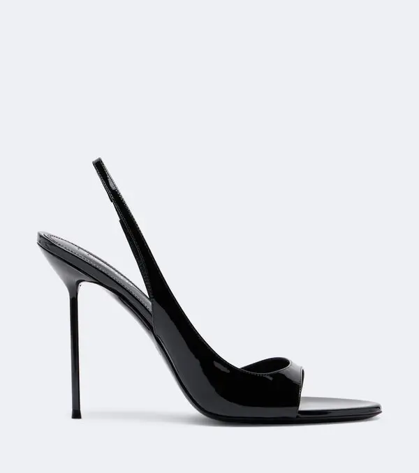 Paris Texas Lidia Patent Leather Slingback Sandals - Black