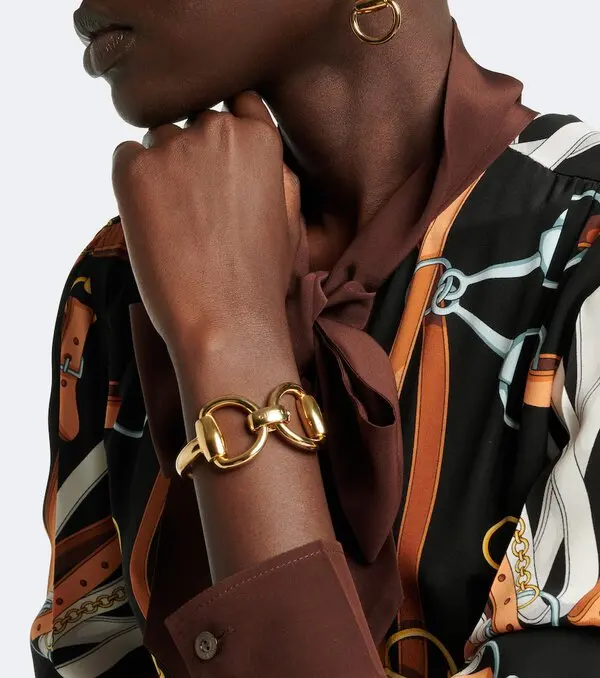 Gucci Horsebit Bracelet In Brass
