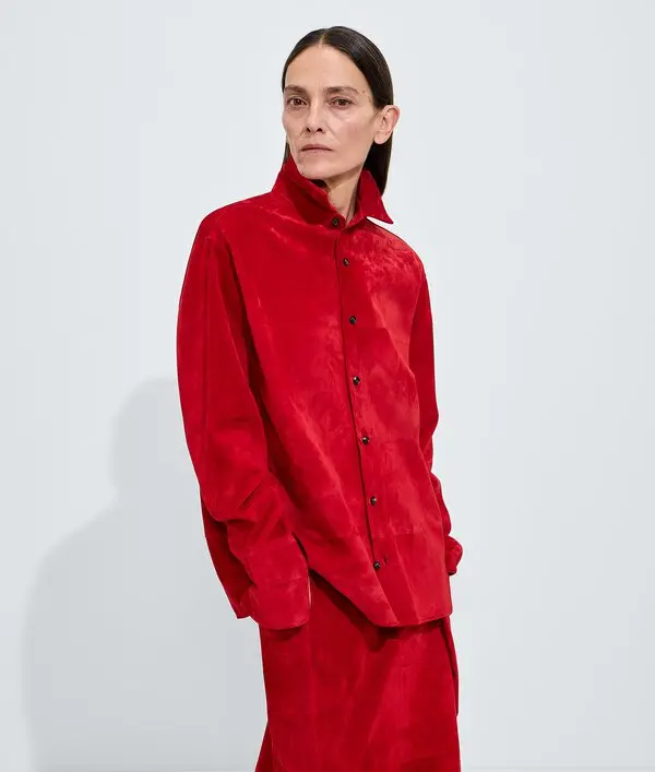 Bottega Veneta Suede Leather Shirt - Crave