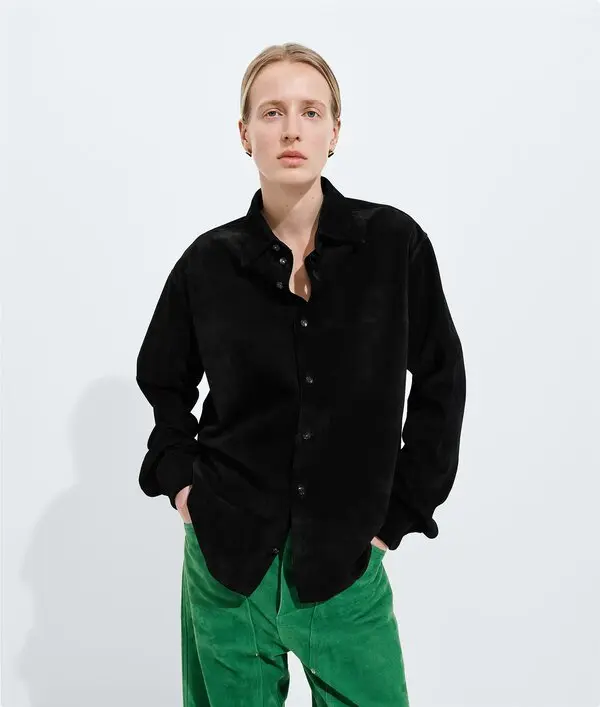 Bottega Veneta Suede Leather Shirt