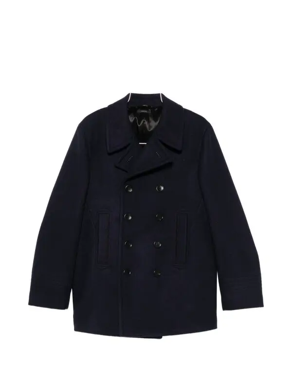 TOM FORD Double-breasted Peacoat - Blue