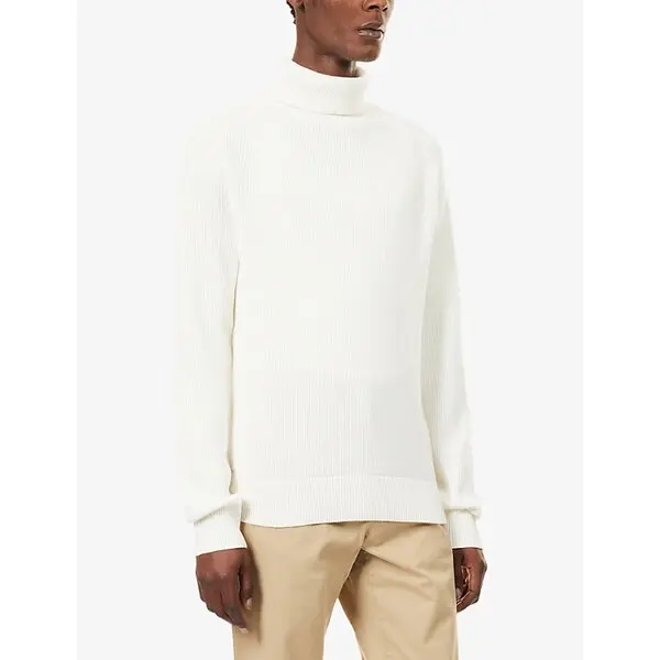 Gant Rib-knit Turtleneck Sweater In Cotton And Merino Wool