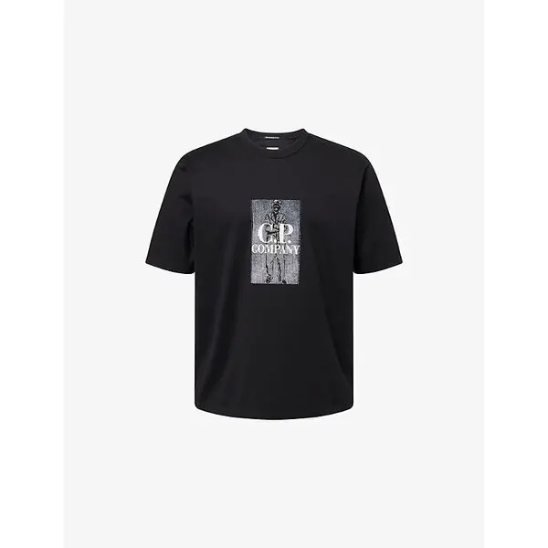 C.P. COMPANY Digital Sailor Embroidered Cotton T-shirt - Black