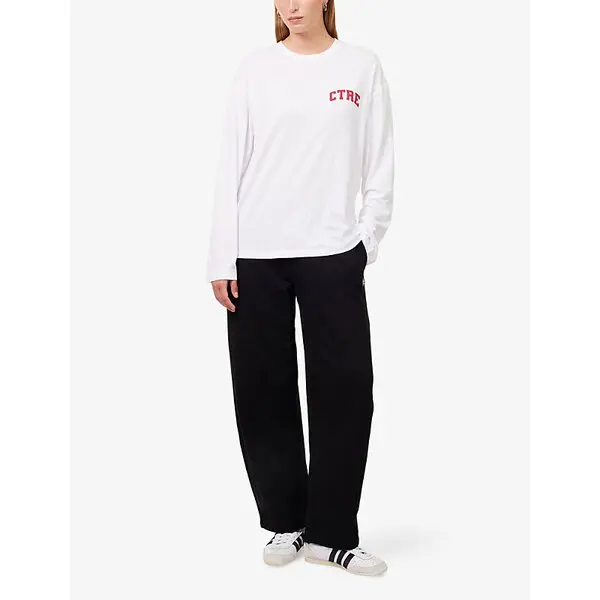 THE COUTURE CLUB Barrel-leg Cotton Jogging Bottoms - Black