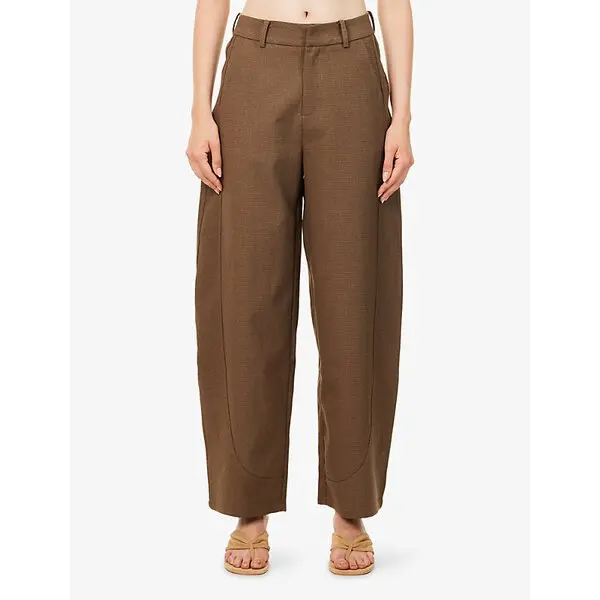 THE COUTURE CLUB Barrel-leg Woven Trousers