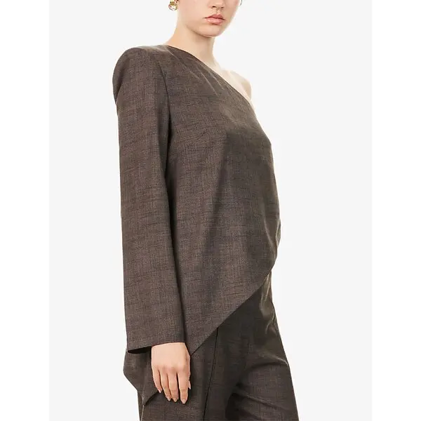 Camilla And Marc Verna Asymmetric Wool-blend Top