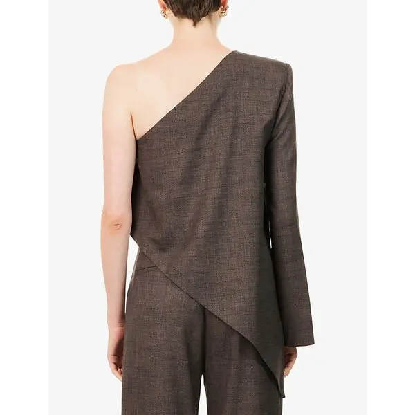 Camilla And Marc Verna Asymmetric Wool-blend Top