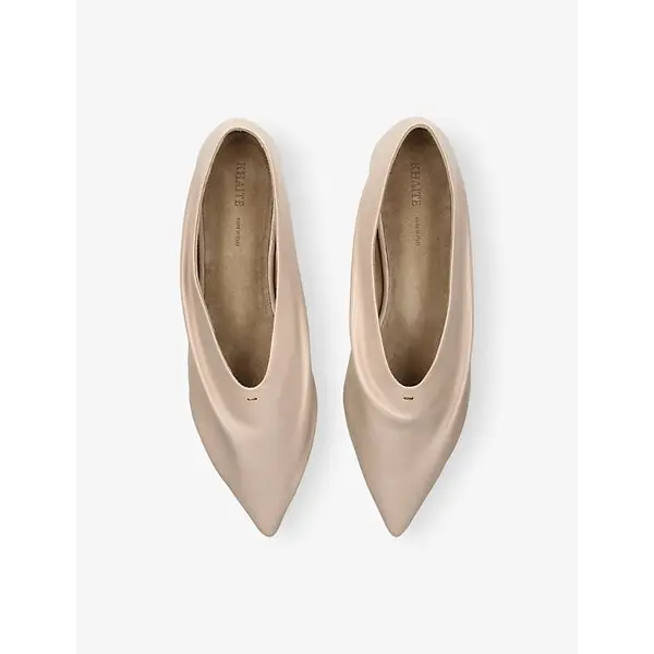 Khaite Miriam Ballerina Glazed Leather Flats