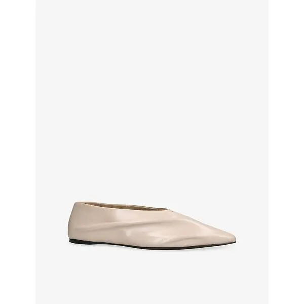 Khaite Miriam Ballerina Glazed Leather Flats