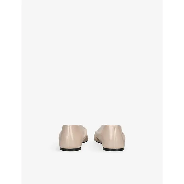 Khaite Miriam Ballerina Glazed Leather Flats