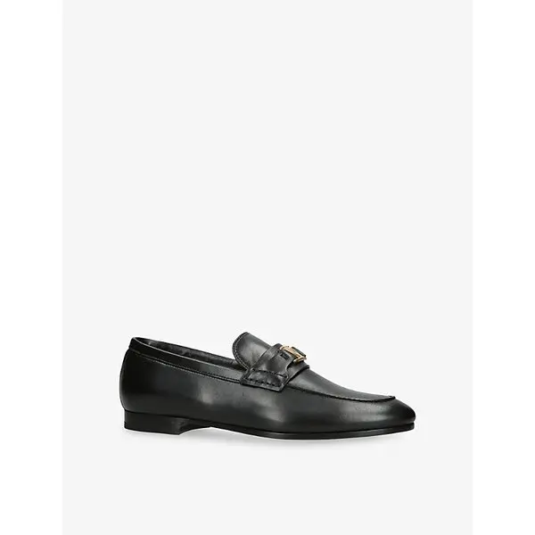 Valentino Garavani Vlogo Leather Loafers - Black