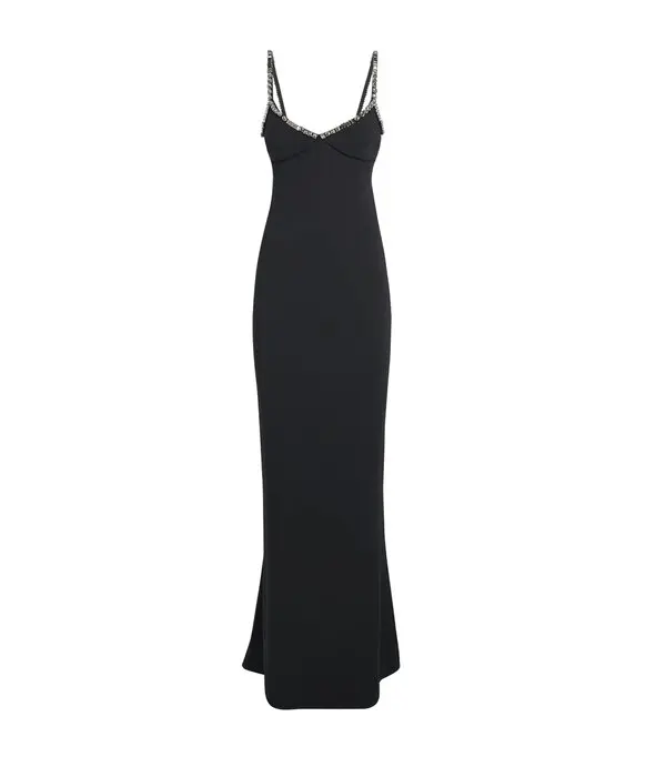 Stella McCartney Embellished Crepe Maxi Dress