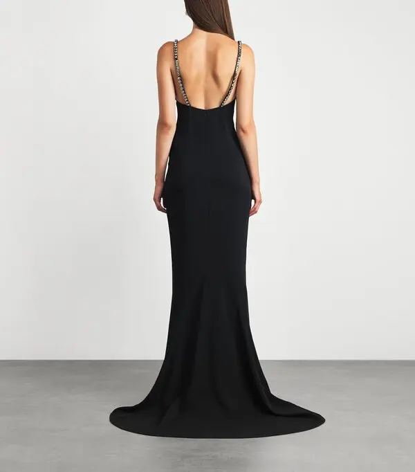 Stella McCartney Embellished Crepe Maxi Dress