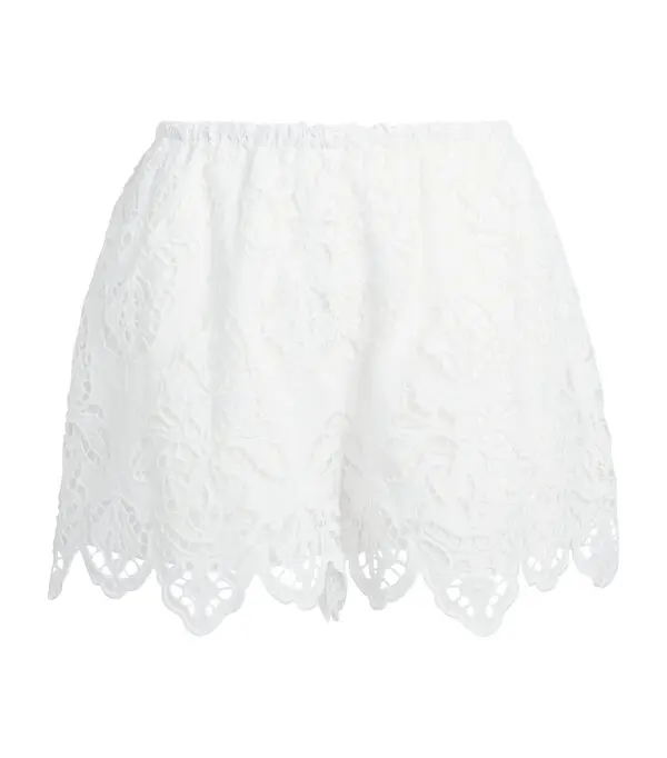 TOCCIN Cotton Broderie Anglaise Pavlina Shorts - White