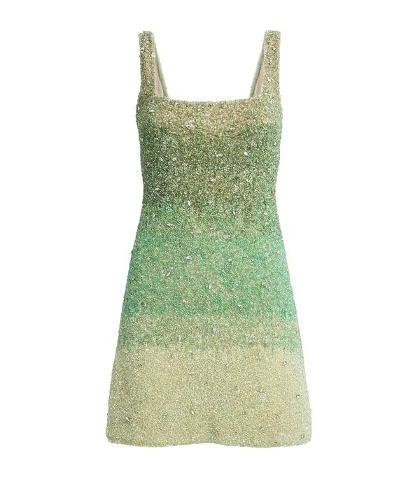 Rachel Gilbert Embellished Kaito Mini Dress - Green