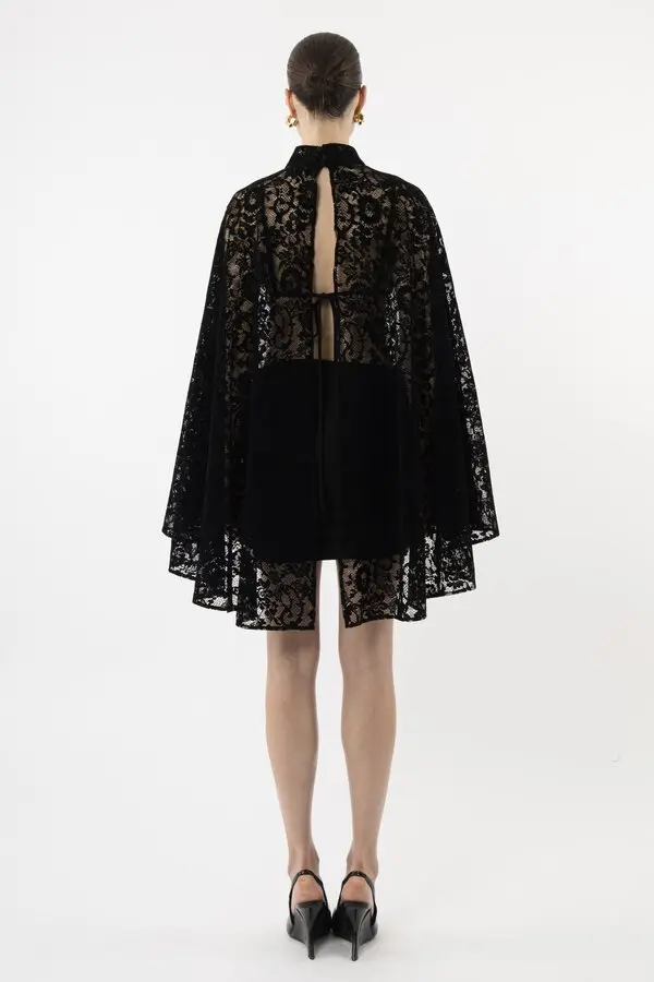 Arakii Velvet Lace Mini Dress