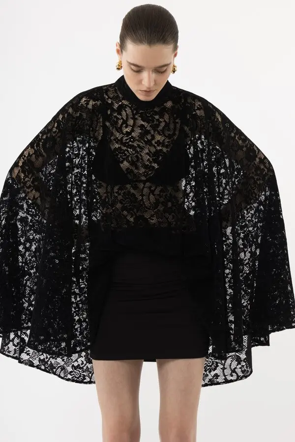 Arakii Velvet Lace Mini Dress