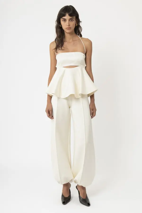 Arakii High Waisted Suit Trousers With Flared Legs