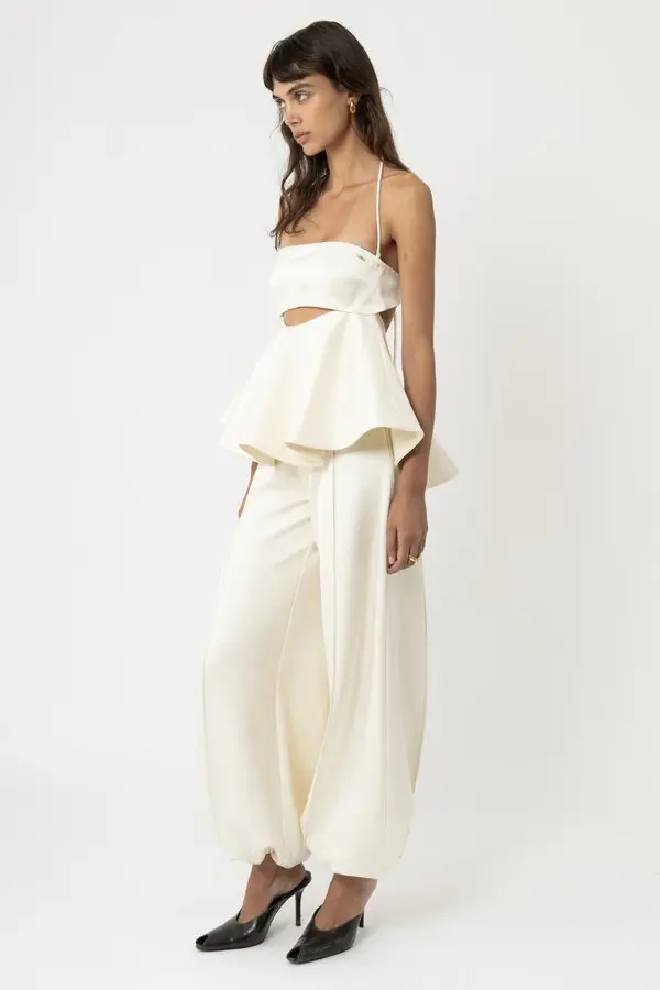 Arakii High Waisted Suit Trousers With Flared Legs