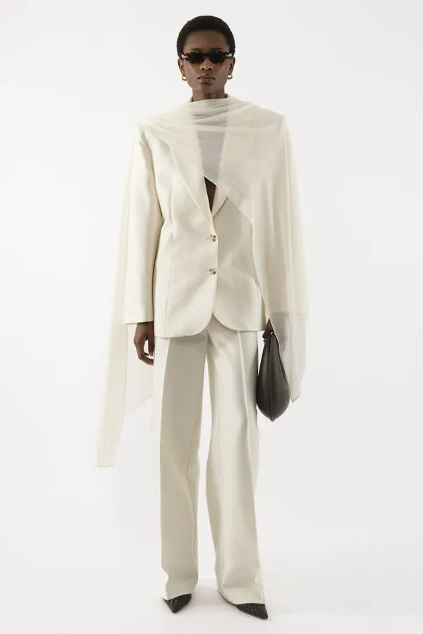Arakii Low Waist Silk Pant - Off-white