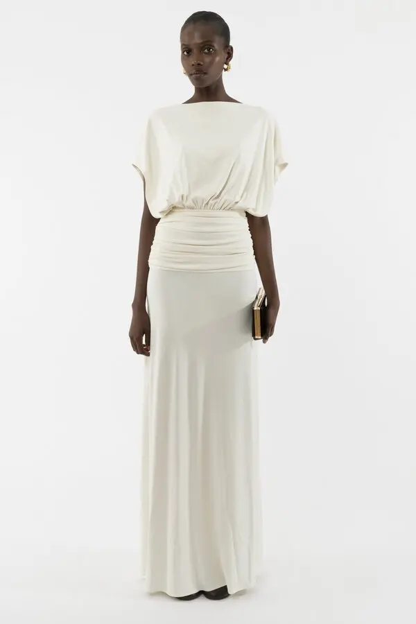 Arakii Tight Waist Gown - Off-white