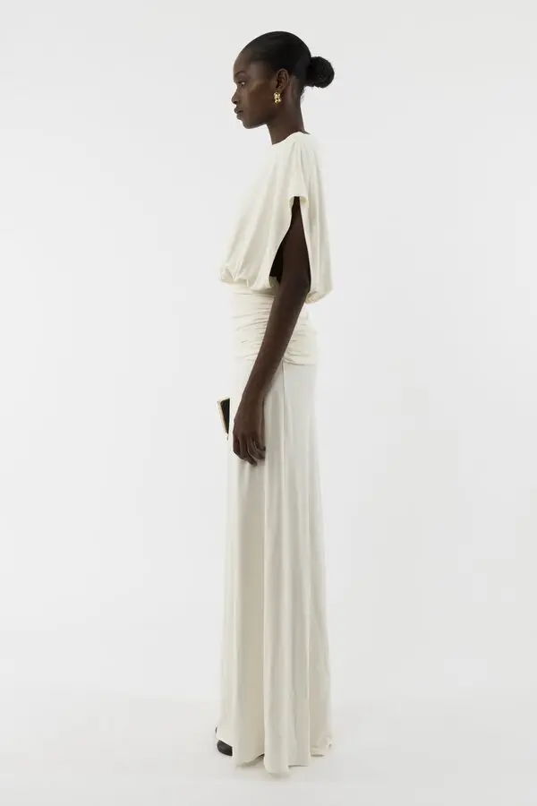 Arakii Tight Waist Gown - Off-white