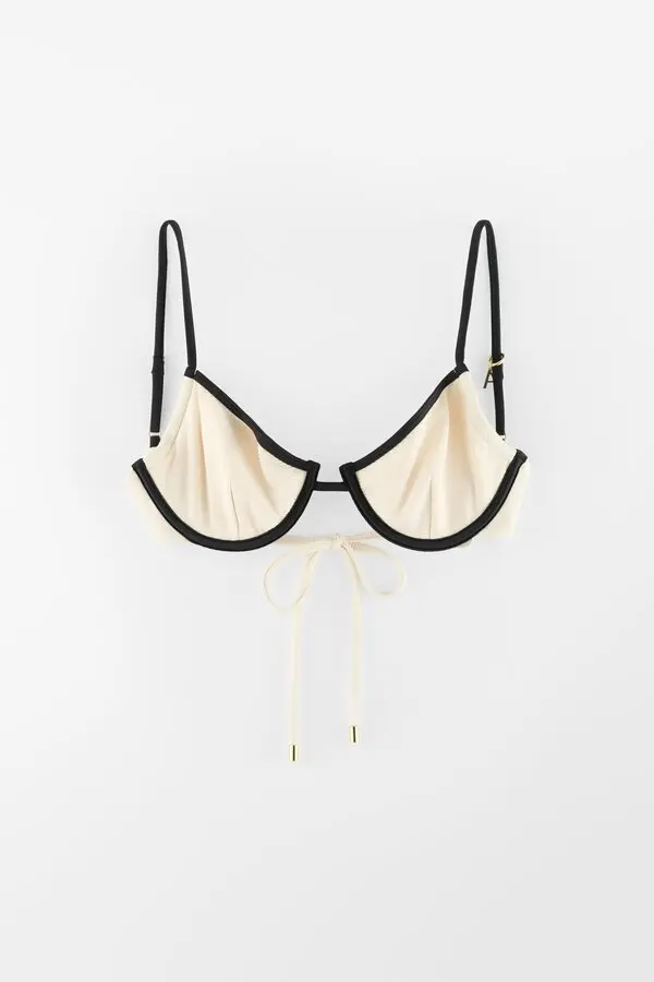 Arakii Retro Bikini Top - Off White