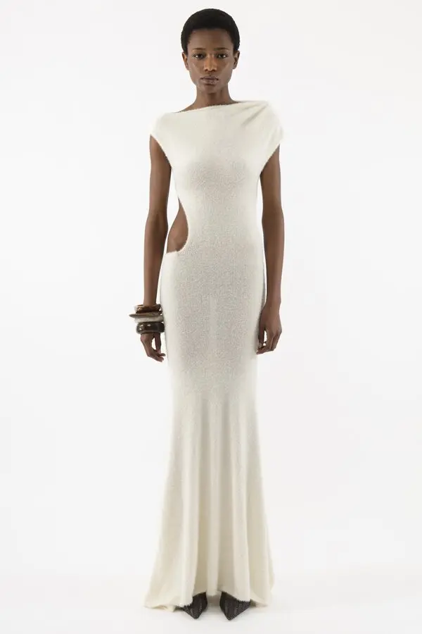 Arakii Sleek Back Knit Dress - Off-white