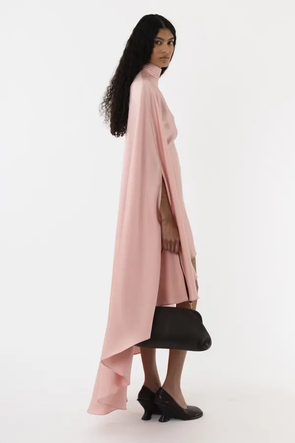 Arakii Poncho Turtleneck Maxi Dress