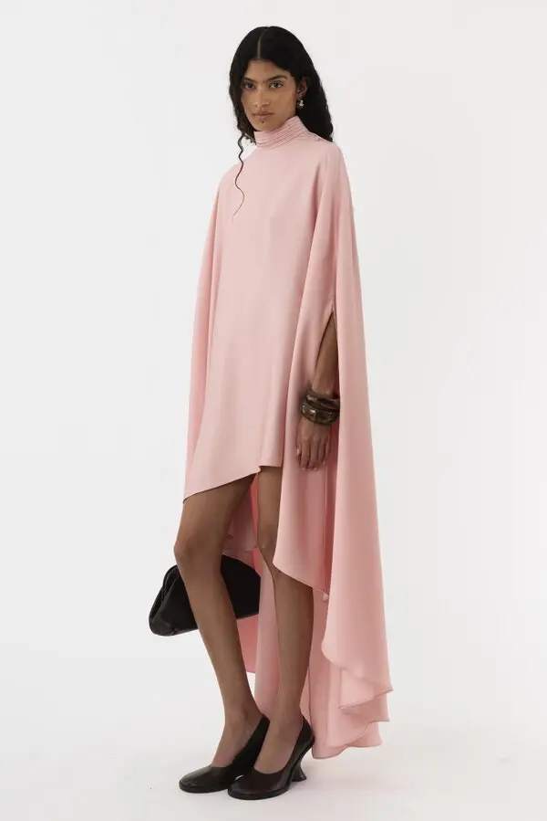 Arakii Poncho Turtleneck Maxi Dress
