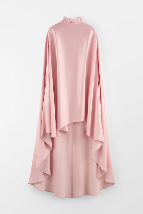 Arakii Poncho Turtleneck Maxi Dress