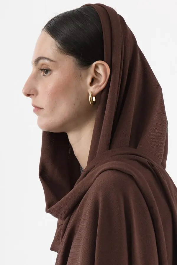 Arakii Thin Knit Scarf - Dark Brown